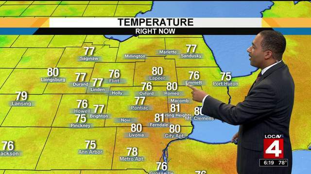 Metro Detroit weather: Isolated showers, storms Monday evening