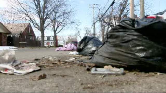 Detroit neighbors say street has become trash dumping ground